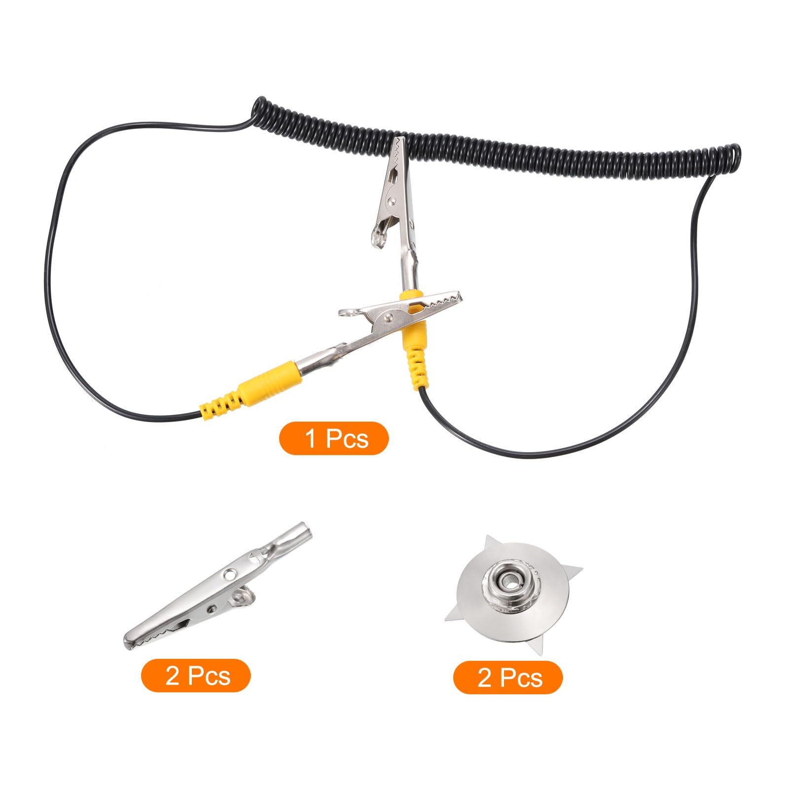 MECCANIXITY ESD Anti Static Ground Cable ESD Grounding Cord with Alligator Clip Claw for Eliminate Conductor Electrostatic