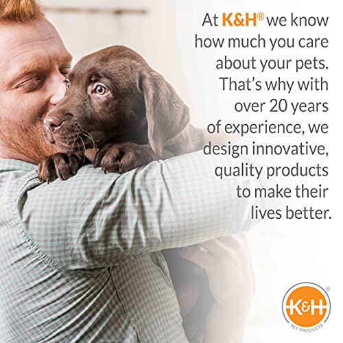 K&H PET PRODUCTS Indoor/Outdoor Superior Orthopedic Dog Bed Gray/Paw Large 35 X 46 X 4 Inches