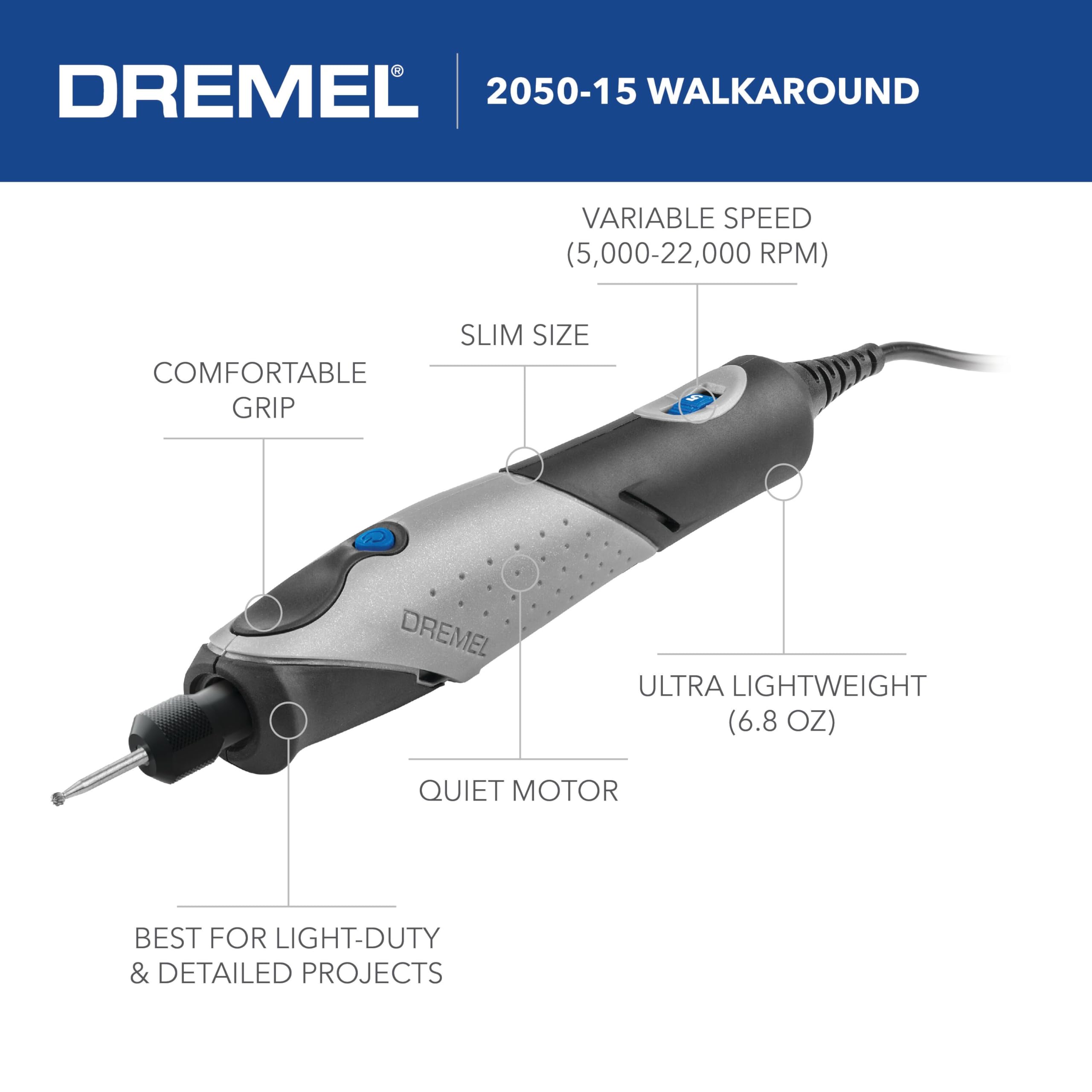 Dremel 2050-15 Stylo+ Versatile Craft Rotary Tool, Wood Carving Detail Tool, Perfect for Glass Etching, Leather Burnishing, Jewelry Making, Polishing, Woodworking and More Craft Projects , Gray