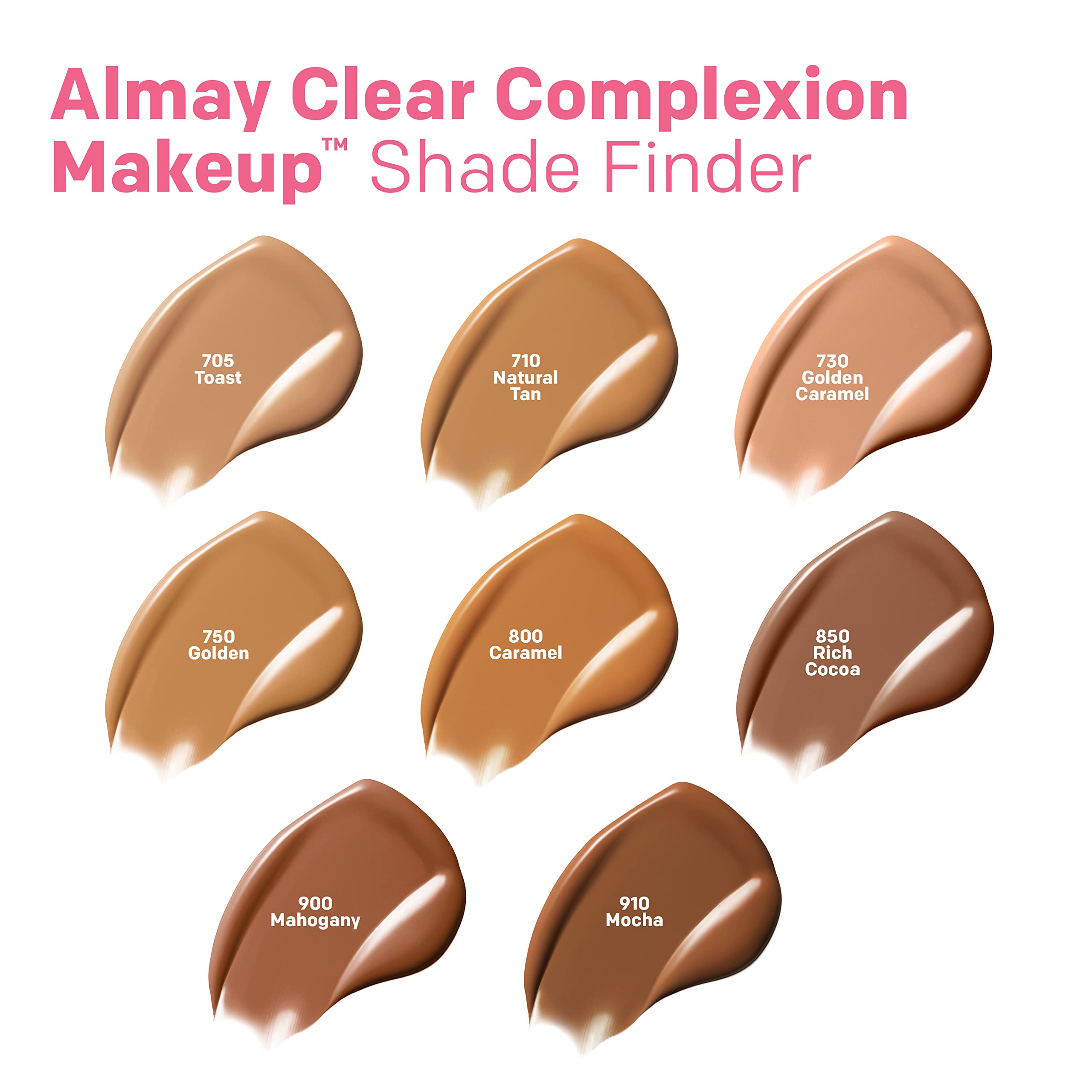 Almay Clear Complexion Acne Foundation Makeup with Salicylic Acid, Medium Coverage, Soft Matte Finish, Hypoallergenic, Cruelty- & Fragrance-Free, Dermatologist Tested, 710 Natural Tan, 1 fl oz