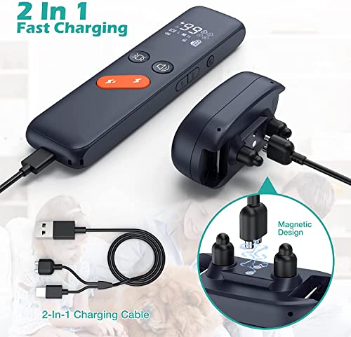 Dog Shock Collar, Electric Dog Training Collar with Remote 2680FT, IPX7 Waterproof Bark Vibrating Dog Collar with 4 Training Modes, Rechargeable E-Collar for All Breeds, Sizes