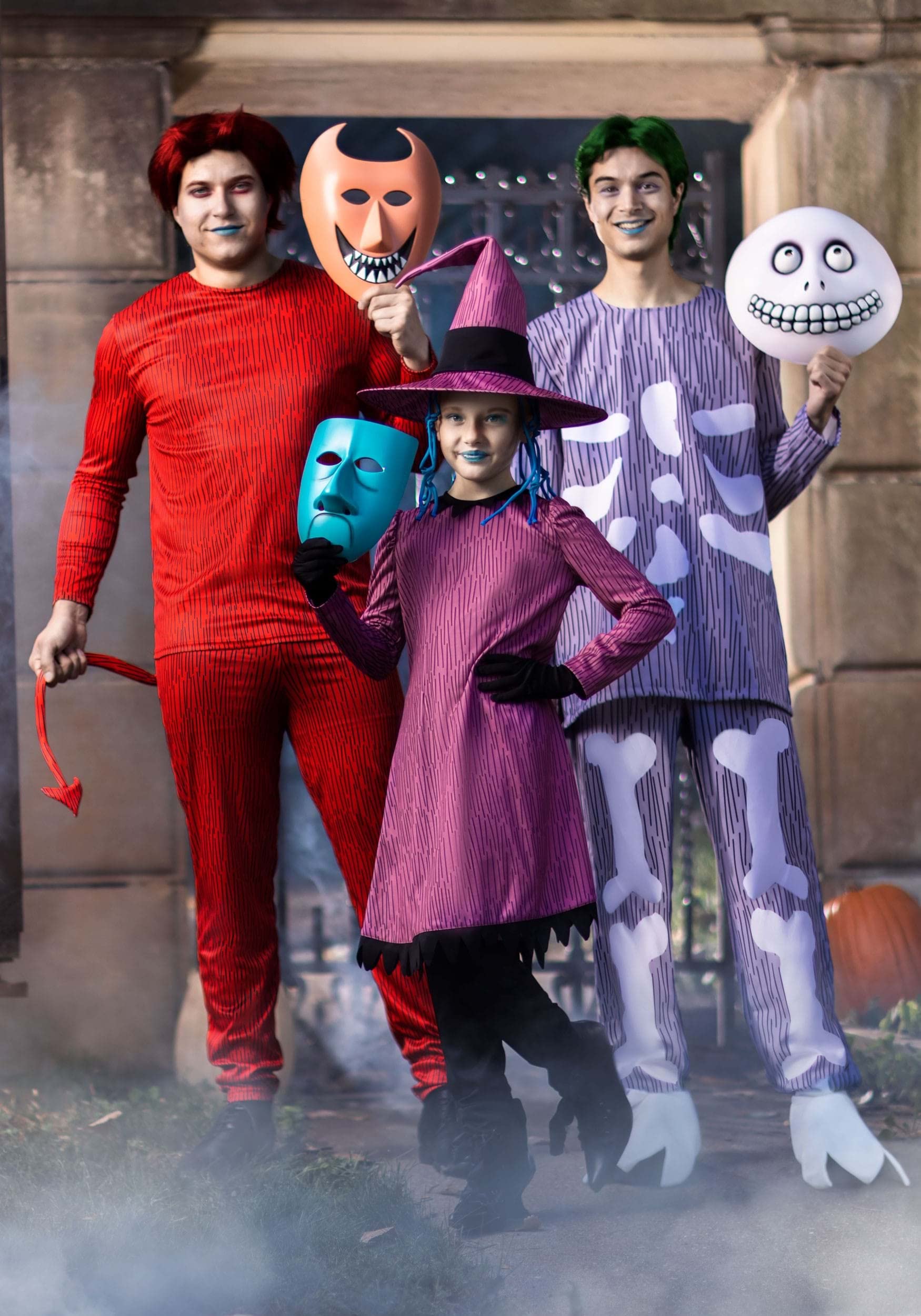 Adult Disney Lock Costume | Mens Nightmare Before Christmas Oogie Boogie's Gang Devilish Trick or Treater Full Outfit Large Red