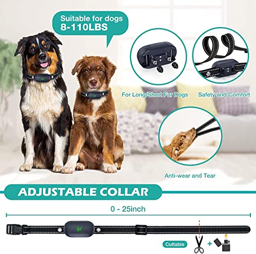 Dog Shock Collar, Electric Dog Training Collar with Remote 2680FT, IPX7 Waterproof Bark Vibrating Dog Collar with 4 Training Modes, Rechargeable E-Collar for All Breeds, Sizes