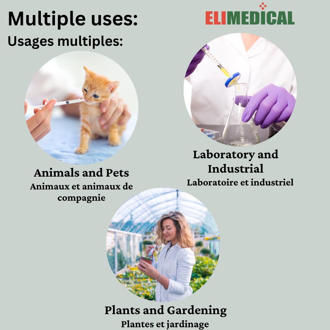Elimedical Veterinary Disposable Syringe, 3cc Luer Lock, Without Needle, Individually Packaged, 100 per box, 03LT