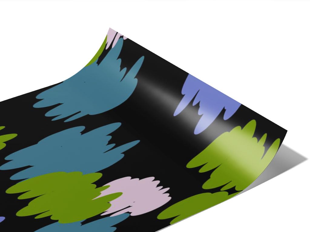 Rwraps Blue Abstract Allay Pain Gloss Vinyl Film Wrap 59in x 1ft Vinyl Vehicle Car Film Sheet Roll