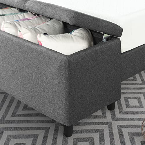 ZINUS Wanda Upholstered Platform Bed Frame with Storage Bench / Mattress Foundation with Wood Slat Support / No Box Spring Needed / Easy Assembly, King