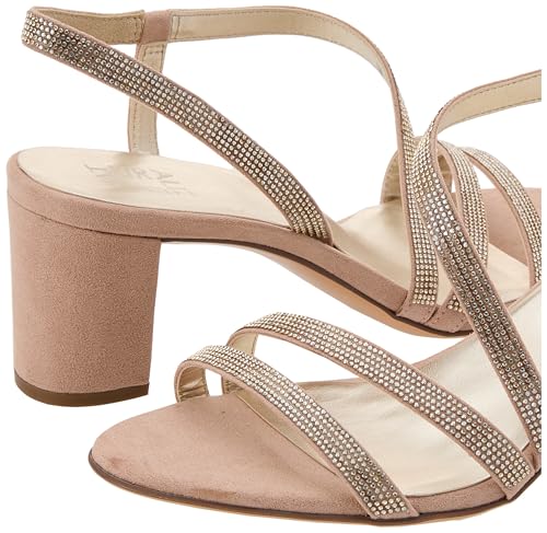 Naturalizer Womens Vanessa2 Rhinestone Embellished Strappy Heeled Sandal ,Creme Brulee Beige,10W