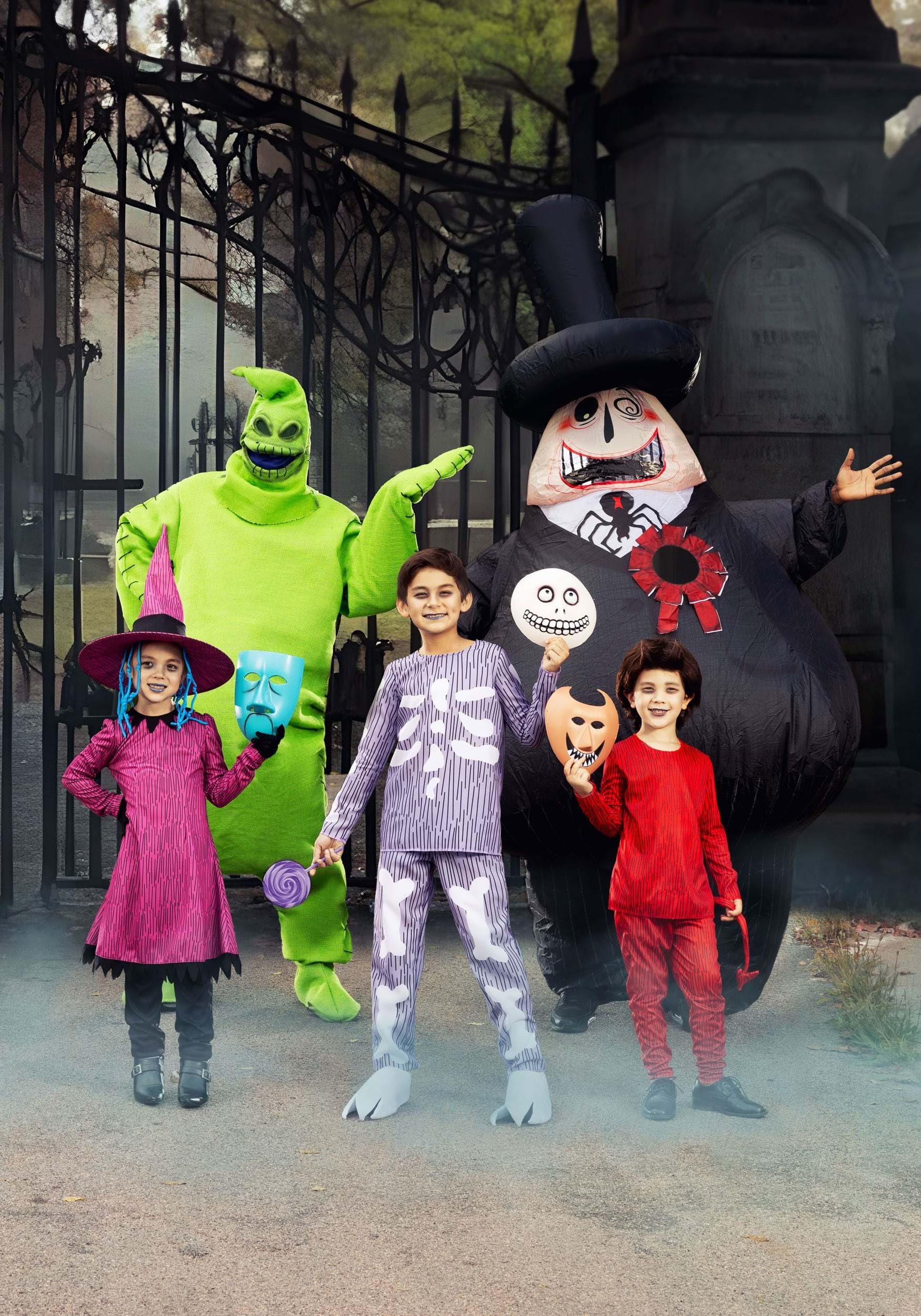 Adult Disney Lock Costume | Mens Nightmare Before Christmas Oogie Boogie's Gang Devilish Trick or Treater Full Outfit Large Red