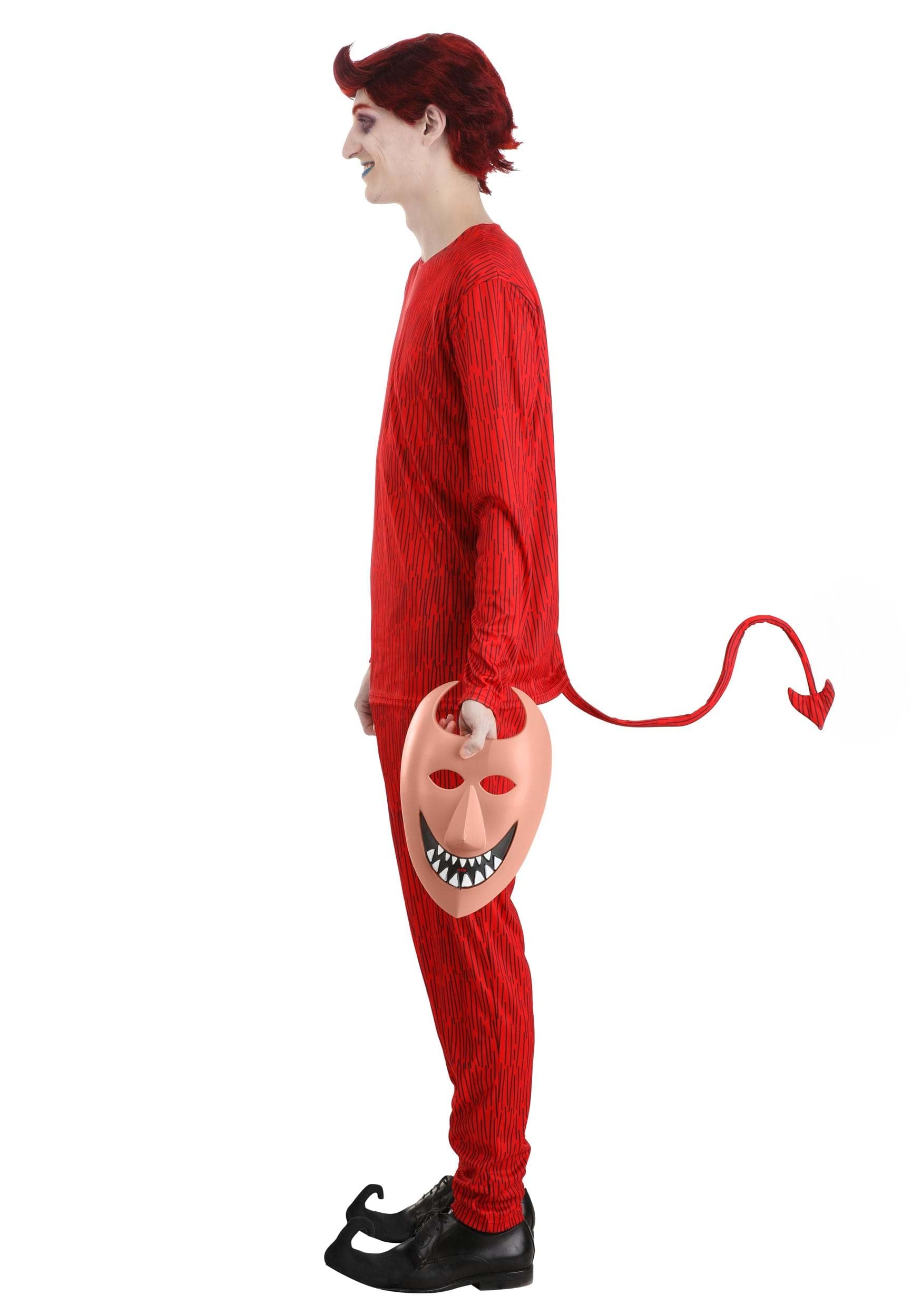 Adult Disney Lock Costume | Mens Nightmare Before Christmas Oogie Boogie's Gang Devilish Trick or Treater Full Outfit Large Red