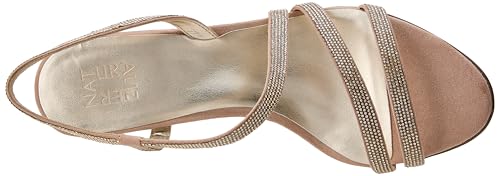 Naturalizer Womens Vanessa2 Rhinestone Embellished Strappy Heeled Sandal ,Creme Brulee Beige,10W