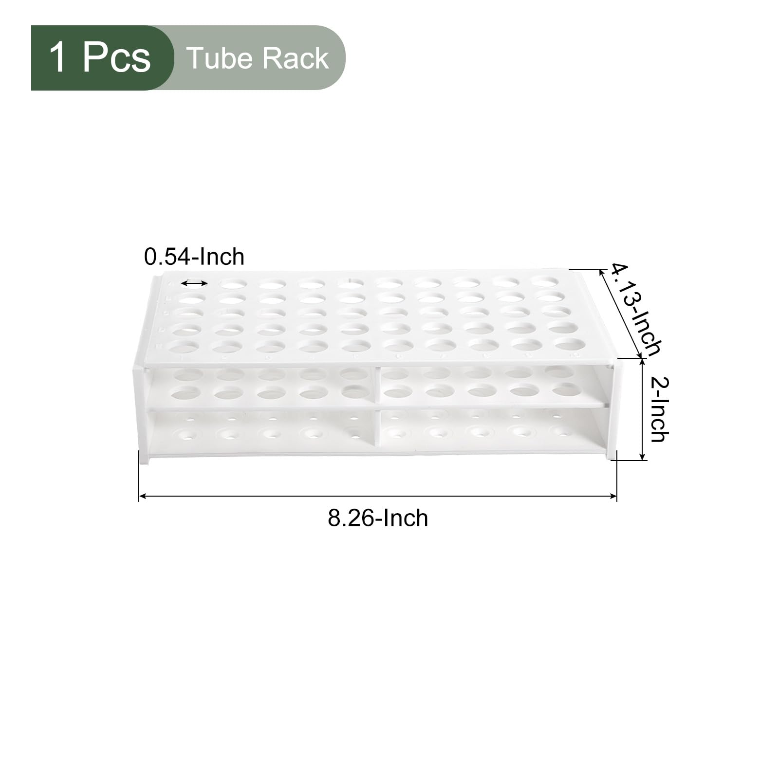 YOKIVE Tube Rack, Polypropylene Test Tube Rack Holder | Great for 1.5ml Lab Test Tube(White, 50-Sockets)