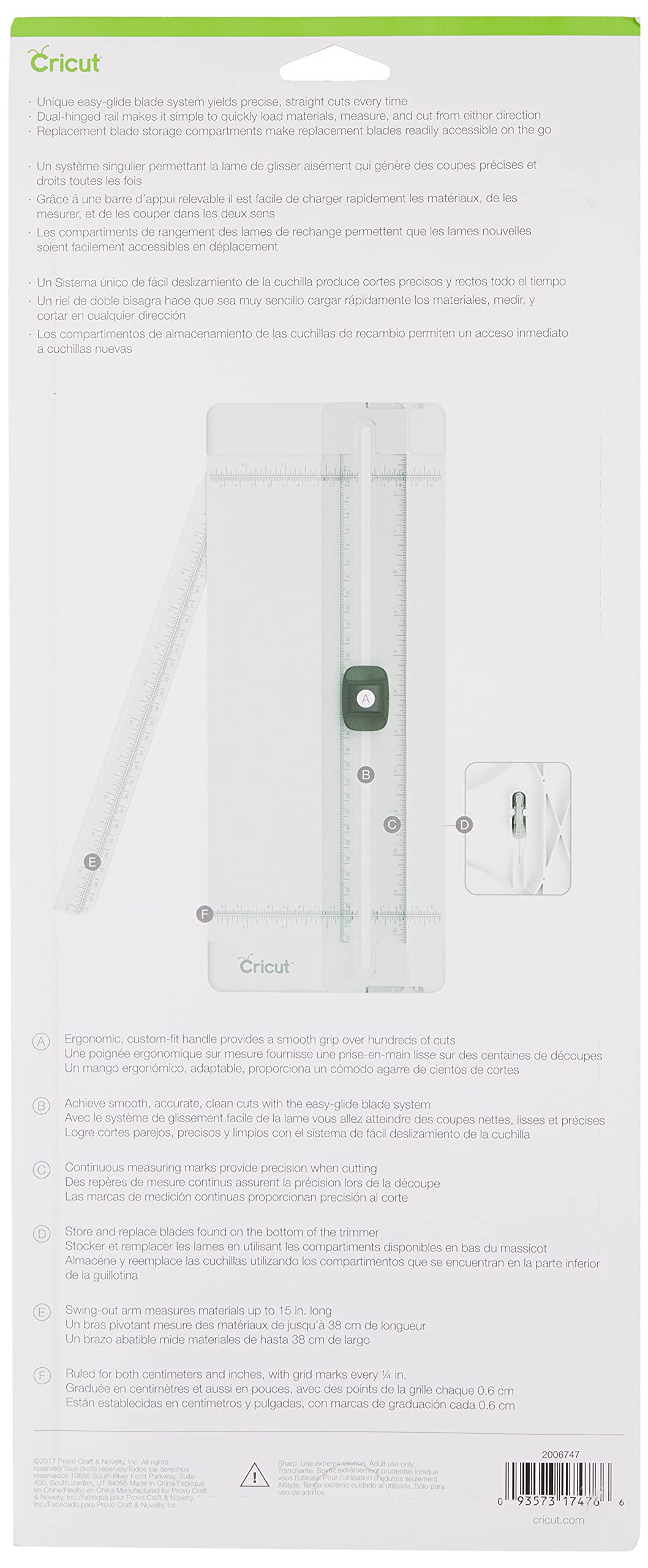 CRICUT INC 2006747 CRICUT Trimmer 12" DK Gray, Assorted