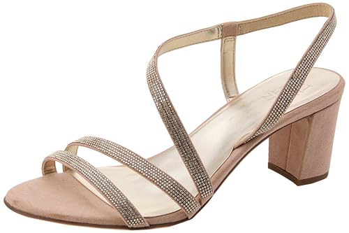 Naturalizer Womens Vanessa2 Rhinestone Embellished Strappy Heeled Sandal ,Creme Brulee Beige,10W