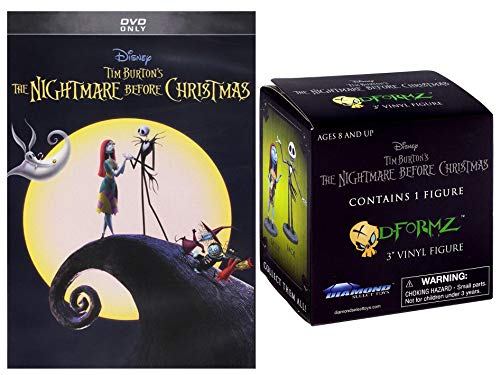 JACK's Very Long Night Bundle - Nightmare Before Christmas DVD + The Nightmare Before Christmas D-Formz random figurine Diamond Select 2 Item Bundle