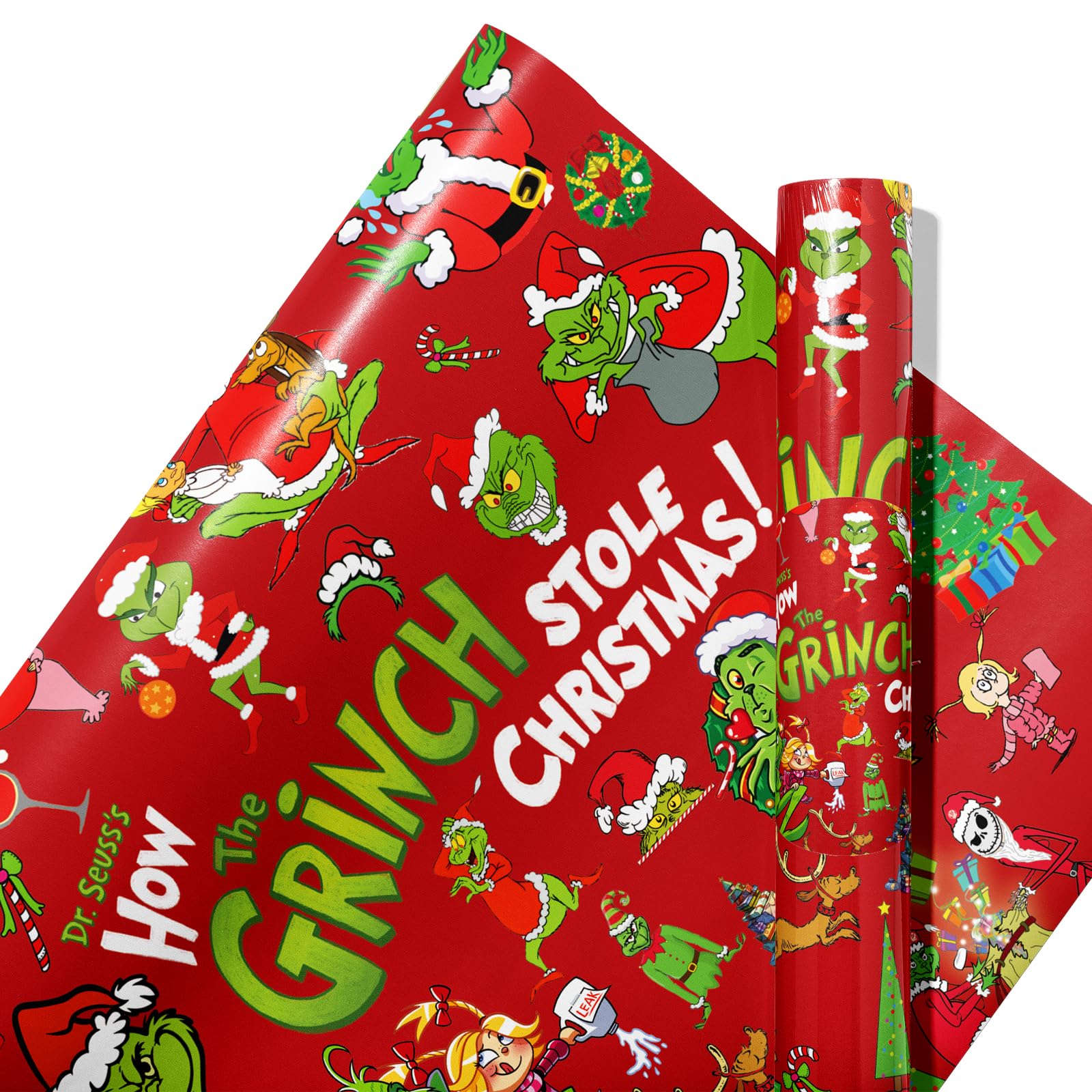 GHONXEUR 5 Pcs Christmas Wrapping Paper Gift Wrap Bulk Art Paper Folded Flat for Baby Shower Birthday Party Decorations Wedding DIY Crafts Gift Packing, 20 x 30 Inch