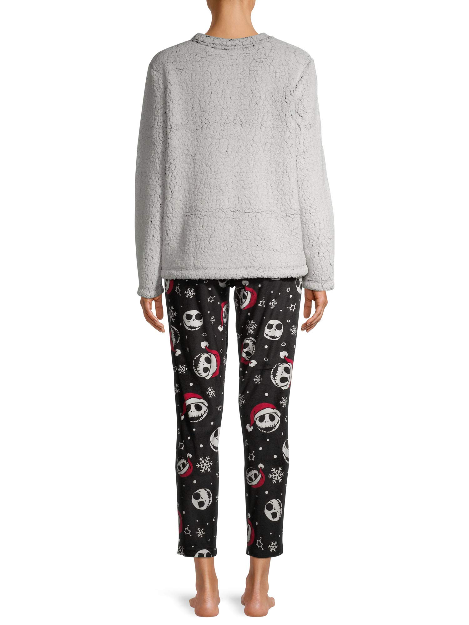 Womens Nightmare Before Christmas Jack Skellington Plush Christmas Pajamas Set (Large)