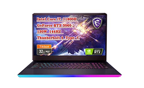 MSI GE76 Raider Gaming Laptop Intel Core i7-11800H, GeForce RTX 3060, 17.3" FHD 144HZ, 16GB RAM 1TB NVMe SSD, Wi-Fi6, Windows 10