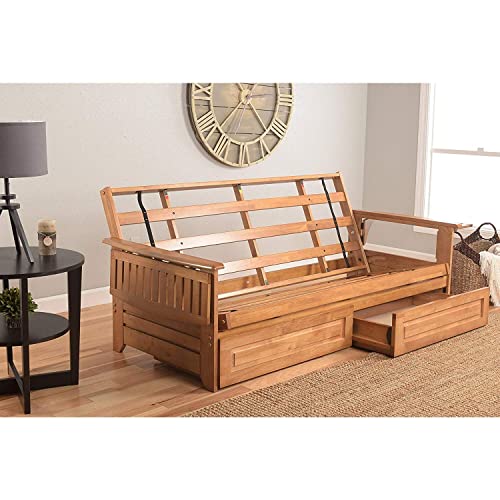 Kodiak Furniture Phoenix Futon With Storage Drawers, Suede Gray