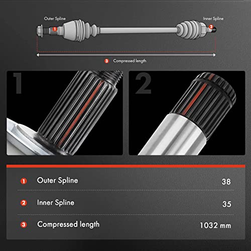 A-Premium CV Axle Shaft Assembly Compatible with Ford Explorer 2012 2013 2014, L4 2.0L, Front Right Passenger Side, Replace# FD-8204, 1700-594059