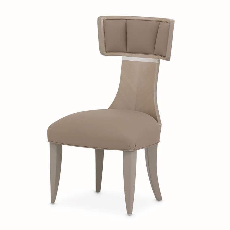 Michael Amini Lanterna Wood Dining Side Chair in Silver Mist (Set of 2)