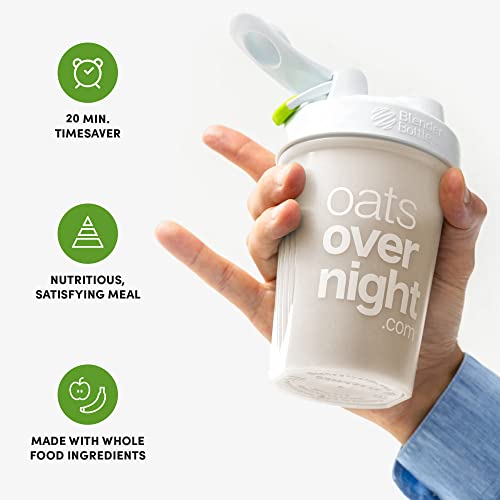 Oats Overnight - Ultimate Variety Pack High Protein, High Fiber Breakfast Shake - Gluten Free, Non GMO Oatmeal Chocolate Chip Cookie Dough, Banana Bread & More (24 Pack + BlenderBottle)