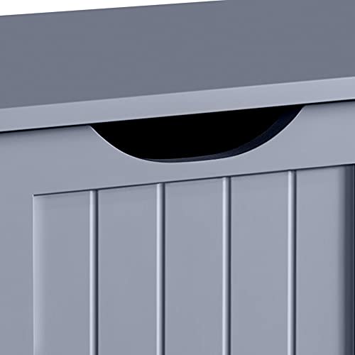 Yaheetech Bathroom Floor Cabinet, Freestanding Storage Oragnizer Unit Kitchen Cupboard W/ 4 Drawers & Adjustable Shelves, Using for Living Room/Kitchen/Bathroom, Gray