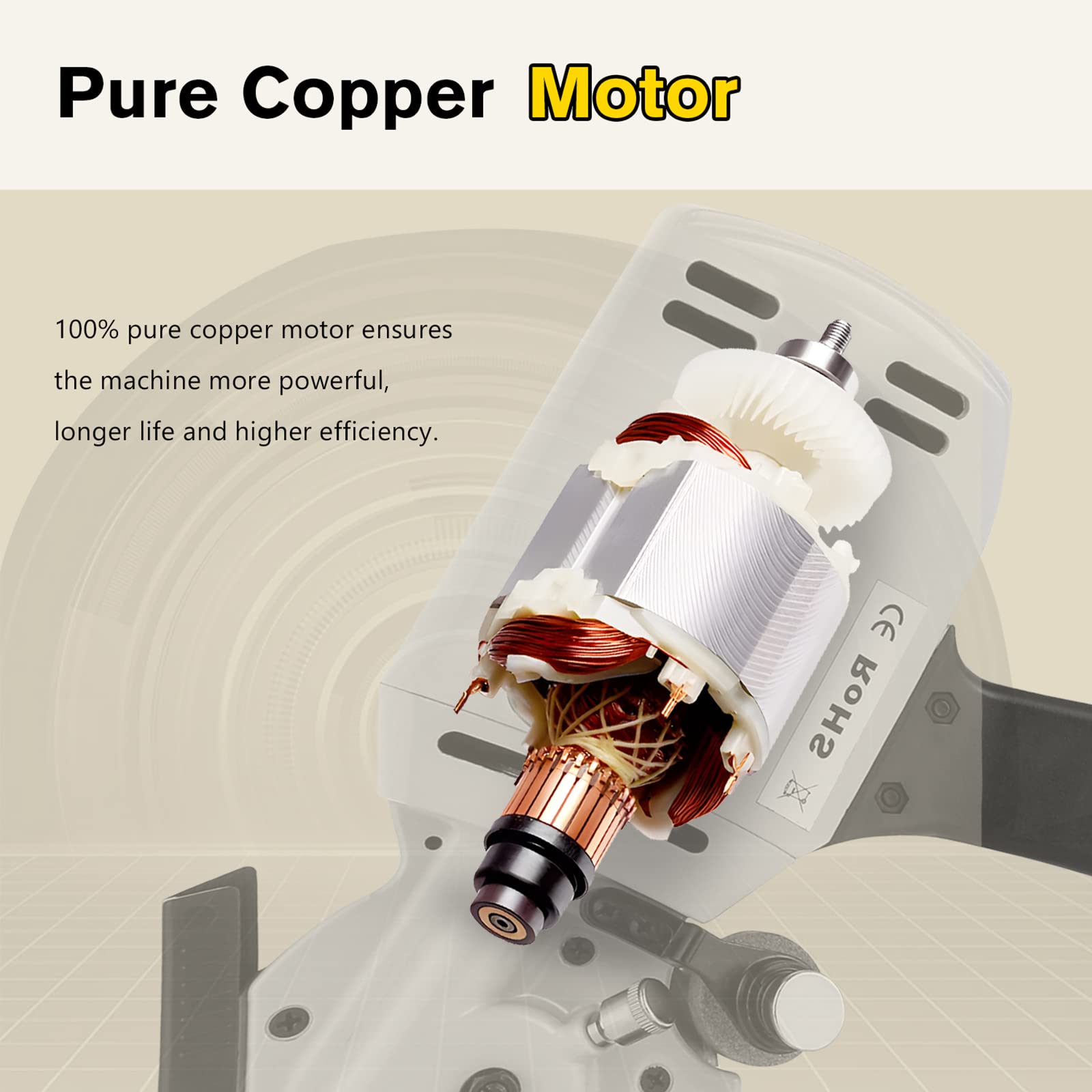 CGOLDENWALL Large Electric Rotary Fabric Cutter Cloth Cutter Cutting Machine Electric Rotary Scissors Industrial Grade for 1 inch Multi-Layer Cloth Fabric Leather Wool Rubber Curtain and Carpet 110V