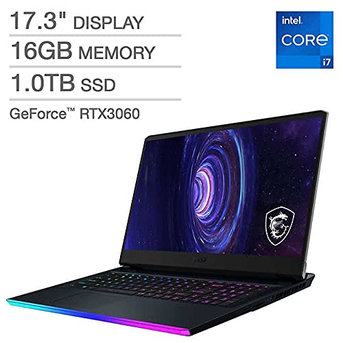 MSI GE76 Raider Gaming Laptop Intel Core i7-11800H, GeForce RTX 3060, 17.3" FHD 144HZ, 16GB RAM 1TB NVMe SSD, Wi-Fi6, Windows 10