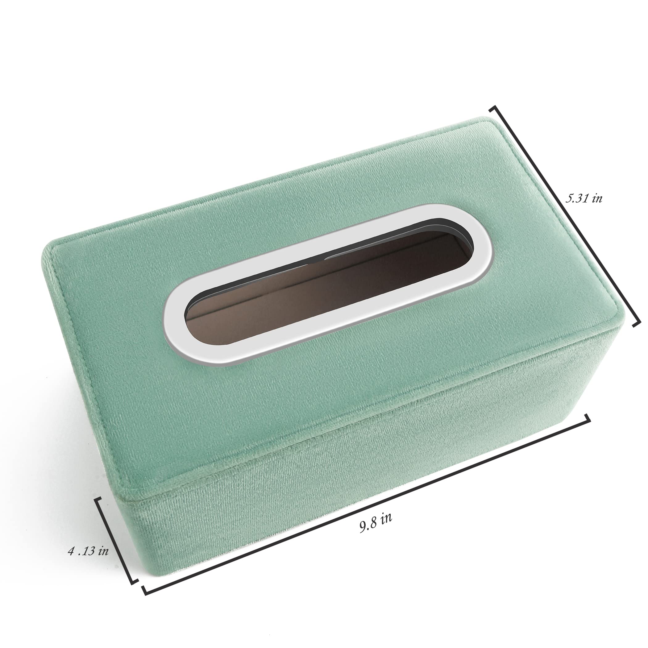 GLOBAL KA Tissue Box Cover Modern Rectangular Tissue Box Holder Decorative Paper, Facial Tissue Holder with Magnetic Bottom for Vanity Countertop Night Stands Office Car Home (Light Celery Green)