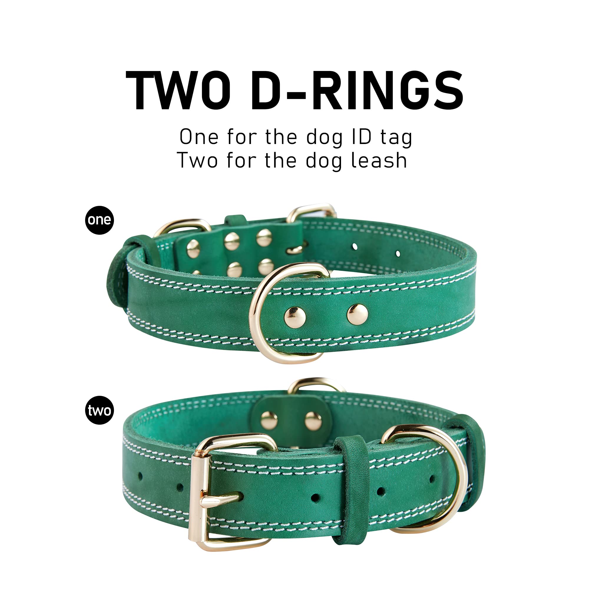 Leather Dog Collar for Medium Dogs with Braided Leather Dog Leash 4 Foot x 5/8"