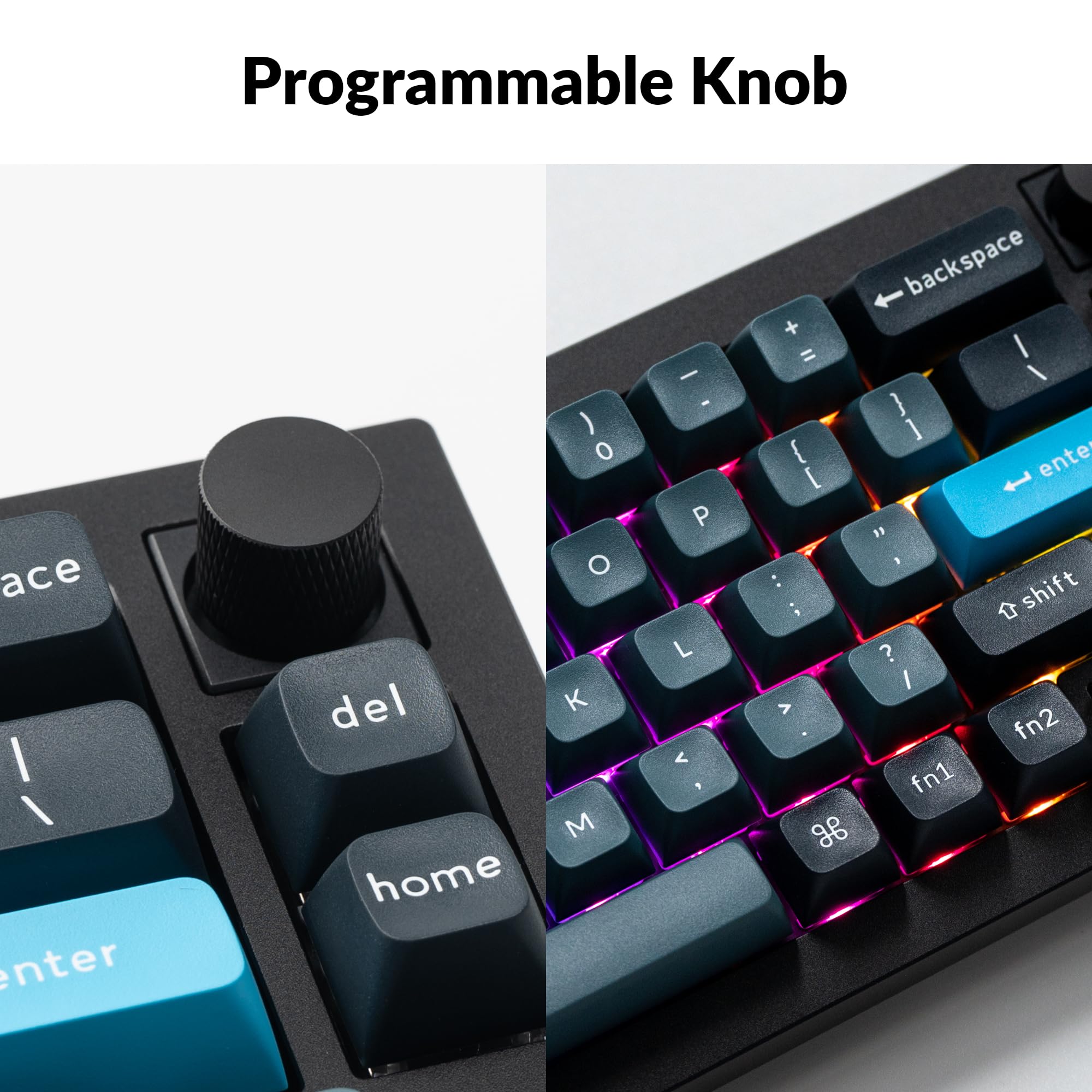 Keychron Q2 Pro Full Metal RGB QMK/VIA Wireless Bluetooth Custom Mechanical Keyboard, Programmable Knob KSA Double-Shot PBT Keycaps, Hot-Swappable K Pro Banana Switches for Mac Windows Linux - Black
