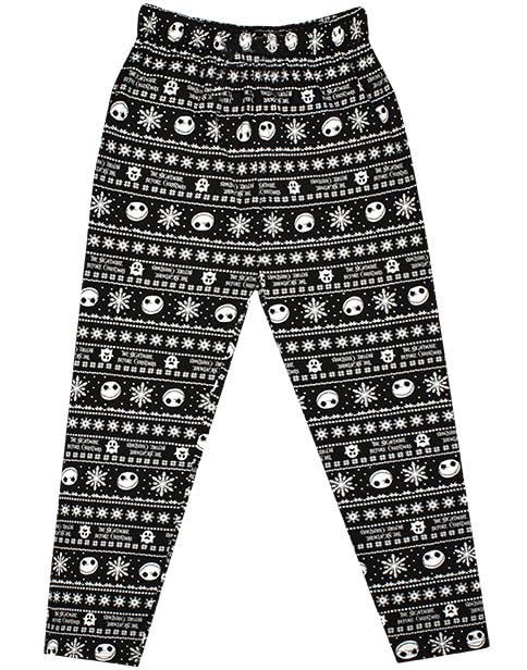 Disney The Nightmare Before Christmas Loungepants For Men | Adults Jack Skellington Pajama Trousers | Black PJ Bottoms