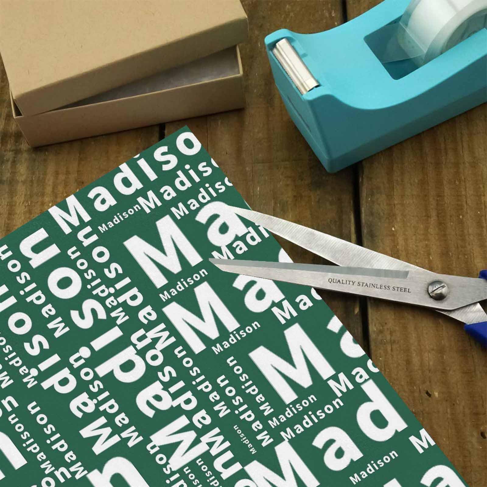 InterestPrint Custom Name Wrapping Paper for Women Men, Personalized Monogram Gift Wrap Paper 58x23 Customized Christmas Birthday Wrapping Paper Roll for Grandma Grandpa