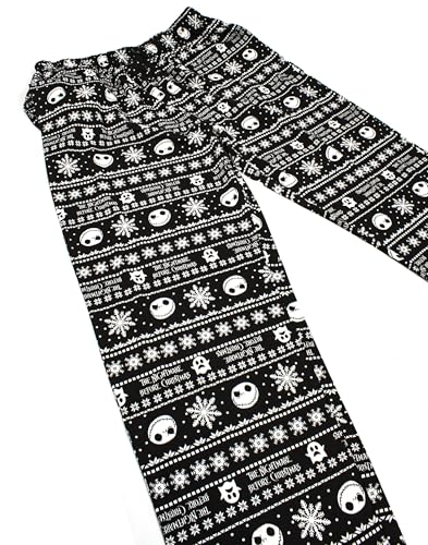 Disney The Nightmare Before Christmas Loungepants For Men | Adults Jack Skellington Pajama Trousers | Black PJ Bottoms
