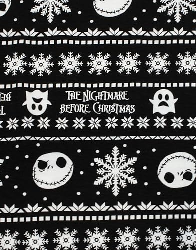 Disney The Nightmare Before Christmas Loungepants For Men | Adults Jack Skellington Pajama Trousers | Black PJ Bottoms