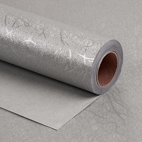 WRAPAHOLIC Wrapping Paper Roll - Basic Texture Silver Design for Birthday, Holiday, Wedding, Baby Shower Wrap - 30 Inch x 16.5 Feet