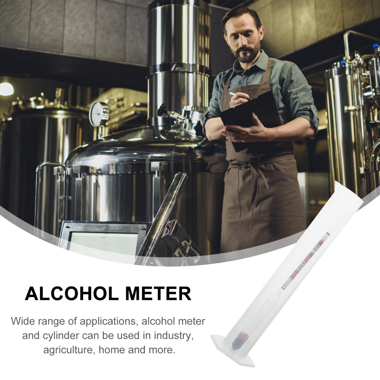 POPETPOP 1 Set Alcohol Meter Brewing Supplies Lab Hydrometer Graduated Cylinder Stills for Distilling Moonshine Brewer Elite Hydrometer Kit Beer Alcohol Hydrometer Sugar Meter Plastic Wine