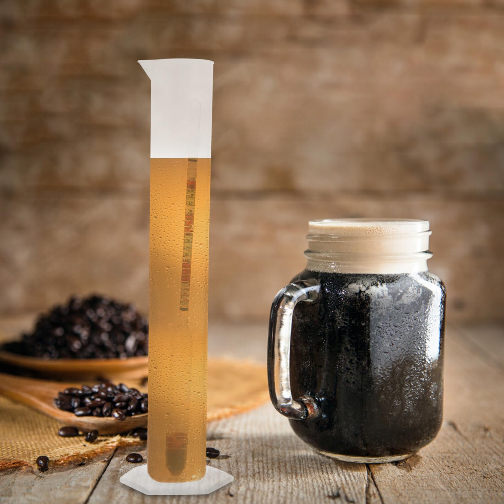 POPETPOP 1 Set Alcohol Meter Brewing Supplies Lab Hydrometer Graduated Cylinder Stills for Distilling Moonshine Brewer Elite Hydrometer Kit Beer Alcohol Hydrometer Sugar Meter Plastic Wine