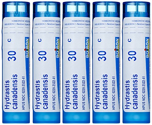 Boiron Hydratis Canadensis 30C, 5-Pack of of 80 Pellet Tubes, Homeopathic Medicine for Postnasal drip