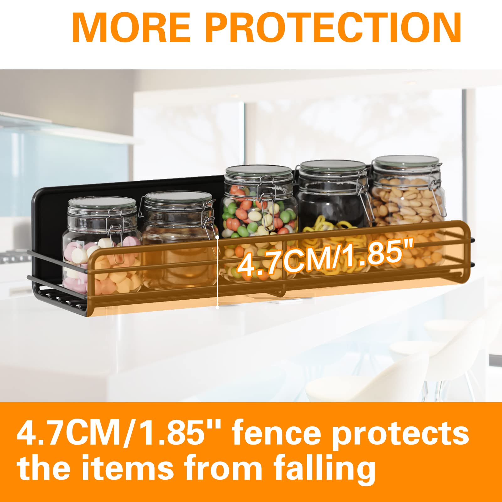LIVOD 5 Pack Magnetic Spice Rack Organizer, Magnetic Spice Rack for Refrigerator with Metal Hooks, Magnetic Refrigerator Shelf Space Saver for Spice Jars and Seasoning Bottles