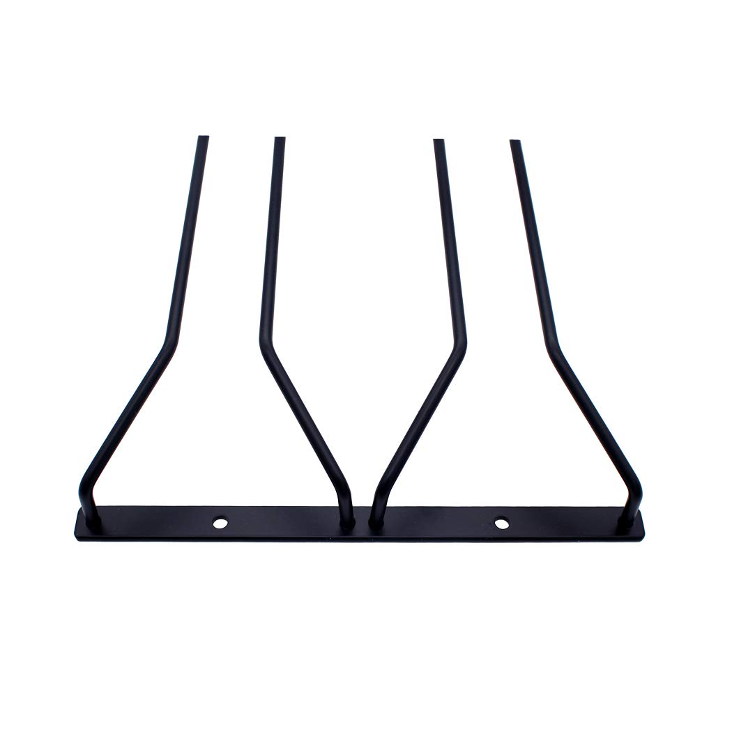 Abcsea 1 Piece Wine Glass Rack Under Cabinet, Stemware Rack Black, Wine Glass Holder, Goblet Wine Rack With Screws, 27cm 2 Rows