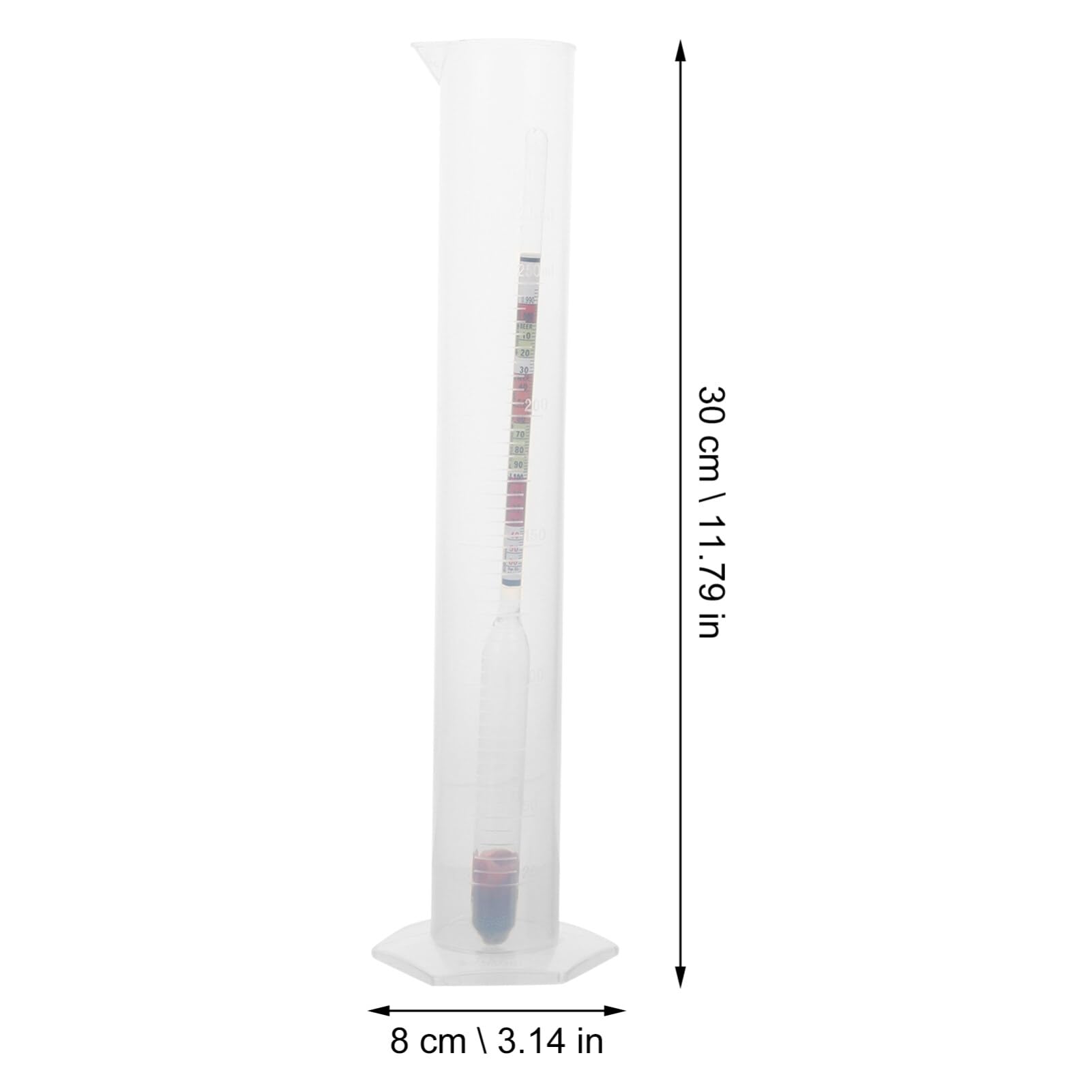 POPETPOP 1 Set Alcohol Meter Brewing Supplies Lab Hydrometer Graduated Cylinder Stills for Distilling Moonshine Brewer Elite Hydrometer Kit Beer Alcohol Hydrometer Sugar Meter Plastic Wine
