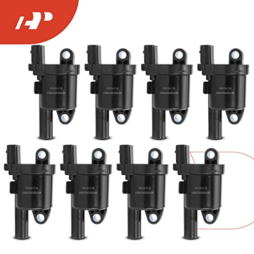 A-Premium Ignition coil Pack Compatible with Chevrolet Silverado 1500/Corvette 2014-2019, Tahoe/Suburban 2015-2019, Camaro & GMC Sierra 1500 2014-2019, Yukon & Cadillac Escalade, CTS 8-PC Set