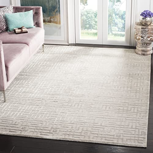 Safavieh Tibetan Collection 8' x 10' Grey TB426D Hand-Knotted Wool & Viscose Living Room Dining Bedroom Area Rug