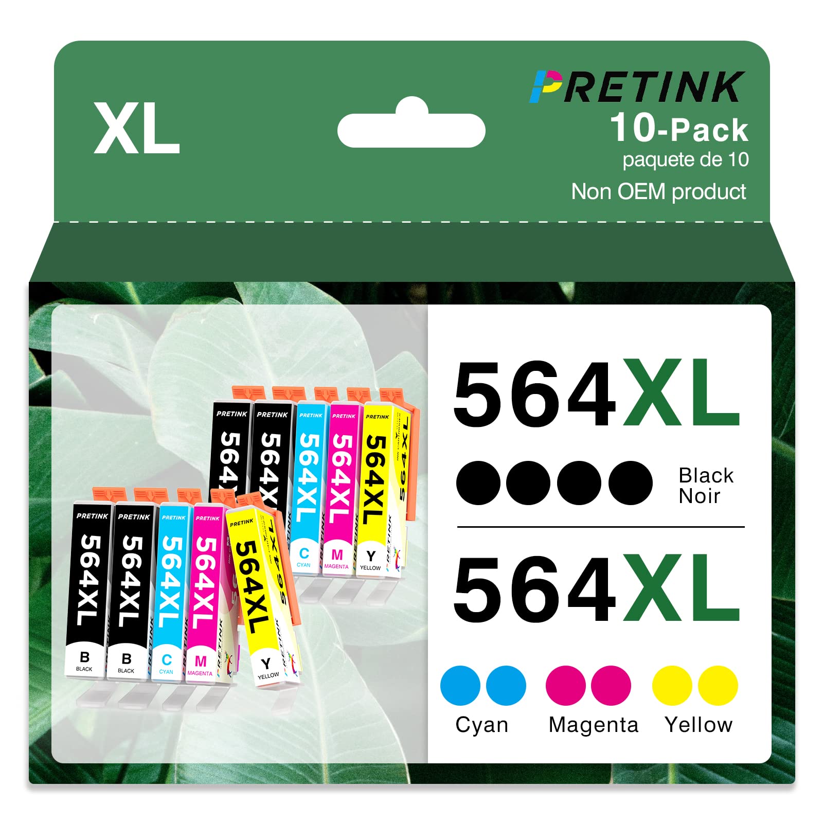 PRETINK Compatible Ink Cartridge Replacement for HP 564XL 564 XL Compatible with DeskJet 3520 3522 Officejet 4620 Photosmart 5520 6510 6520 7520 7525 Printer Tray (Black Cyan Magenta Yellow)