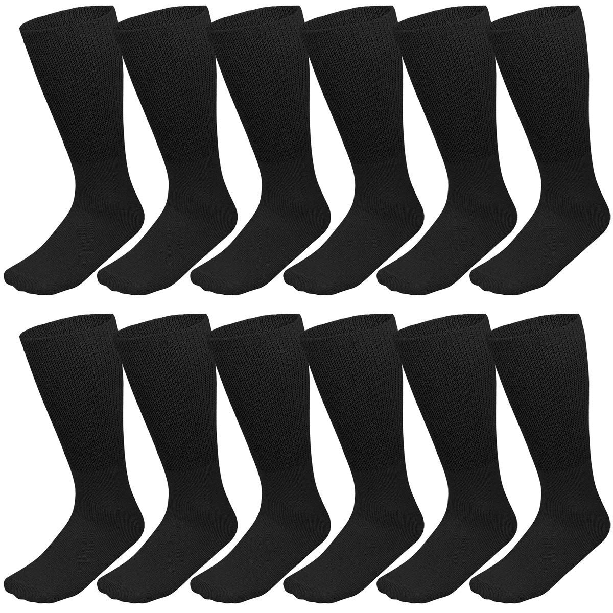 Falari Diabetic Socks Men Unisex Size 10-13 Black 63-2040-12PAIRS