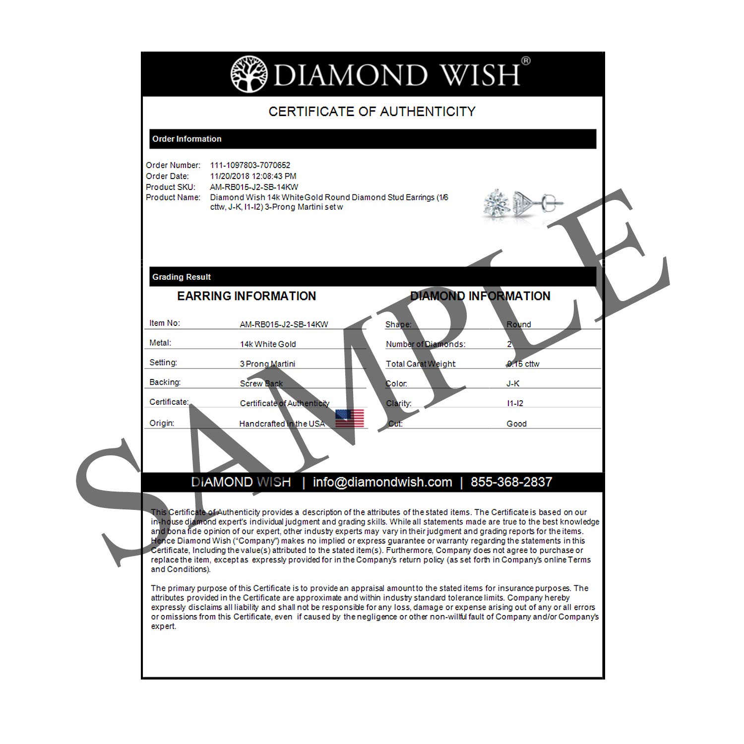 Diamond Wish - 3/4 Carat Lab Grown Diamond Round Stud Earrings for Women in 14k Rose Gold (E-F, VS1-VS2, 0.75 cttw) 4-Prong Setting Screw Back Studs