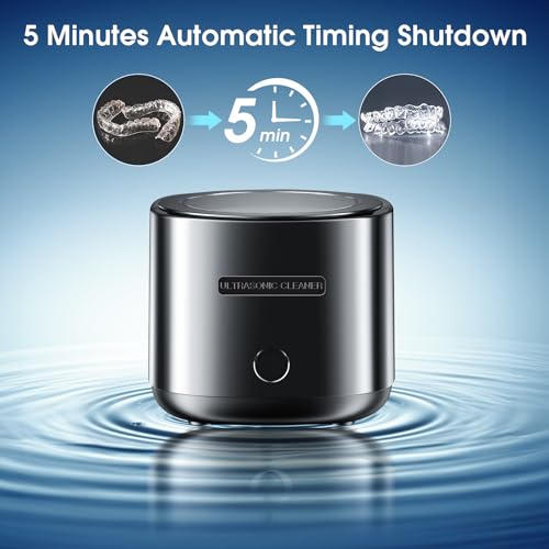 Ultrasonic Cleaner for Dentures, Retainer, Mouth Guard, Whitening Trays, Toothbrush Heads, Ultrasonic Cleaner Machine for Jewelry Diamonds