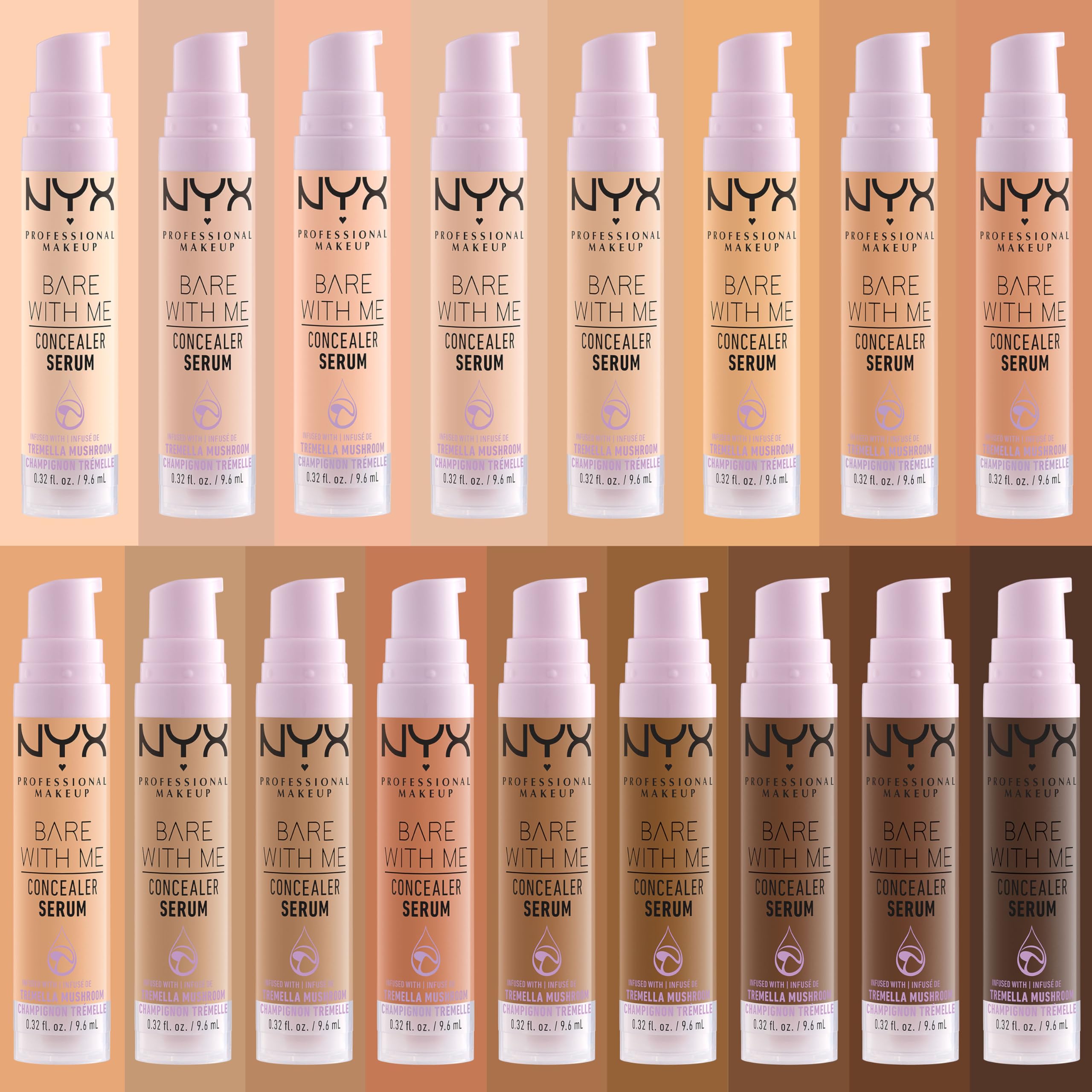 NYX PROFESSIONAL MAKEUP Bare With Me Concealer Serum, Concealer Makeup For Up To 24Hr Hydration - Tan