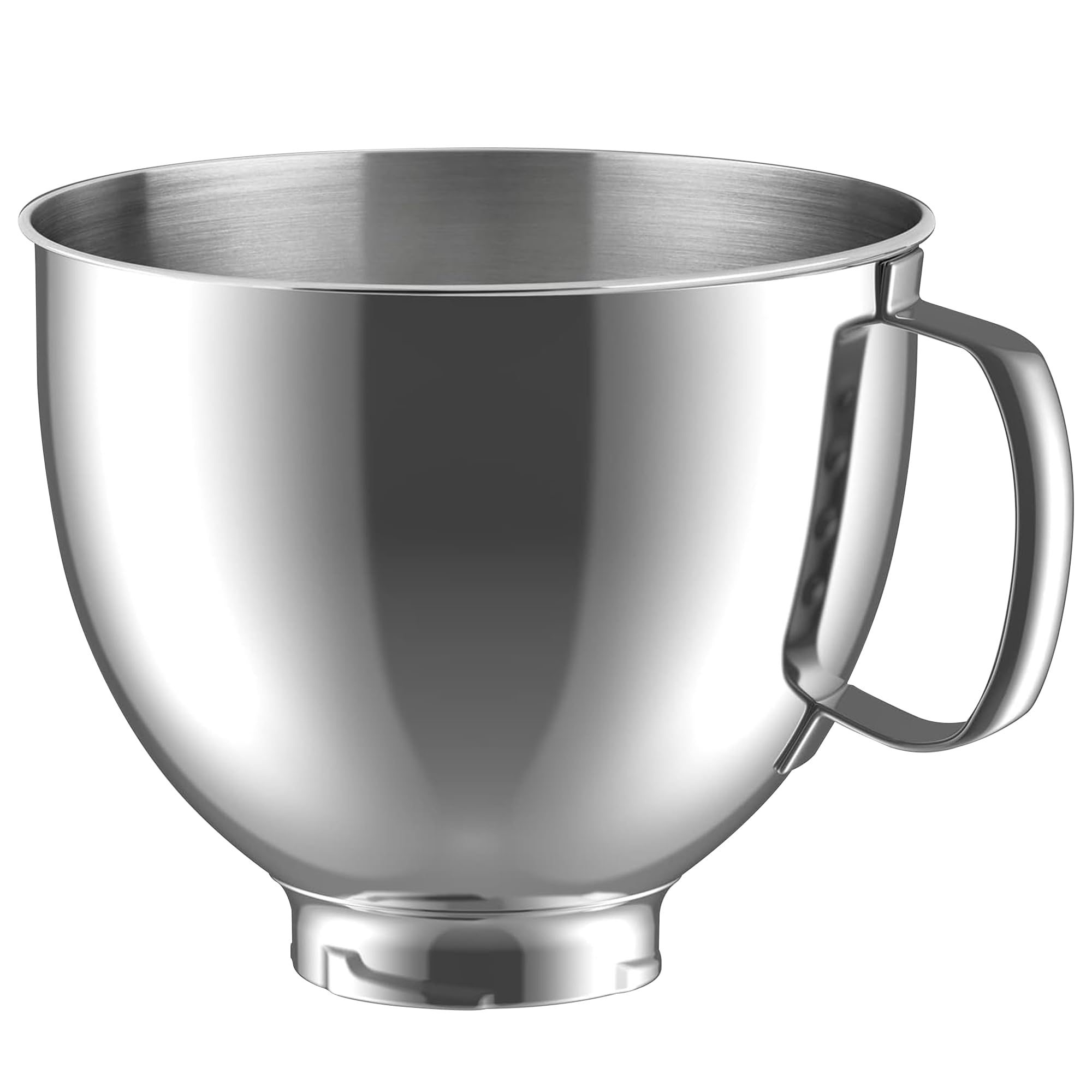Stainless Steel Mixer Bowl for KitchenAid 4.5 Quart / 5 Quart Tilt-Head Stand Mixers, KSM150 Stainless Steel Mixer Bowl Replacement, 4.5QT/5QT Bowl for KitchenAid Mixer, Silver